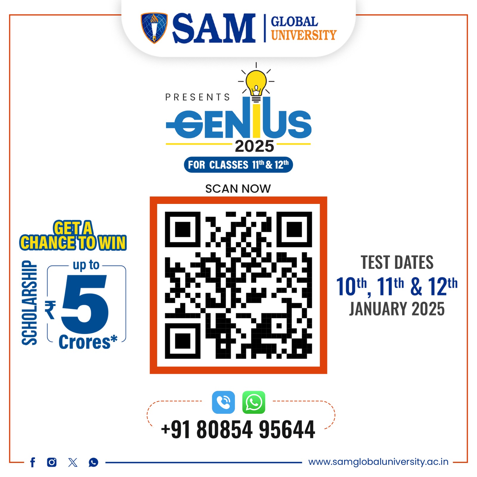 Genius Exam 2026 | Scholarships, Cash Prizes & Skill Development - SAM ...